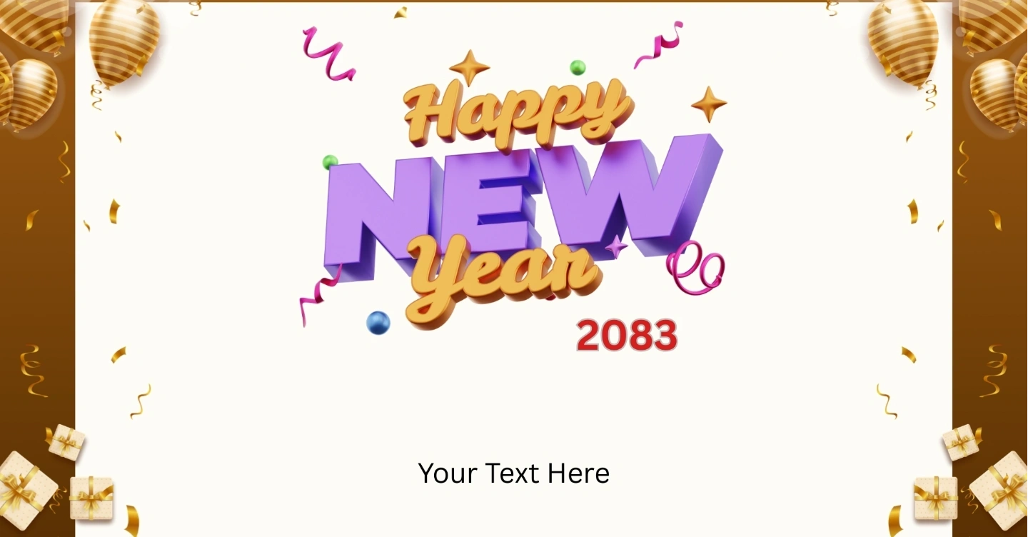 Happy New Year 2083 Greeting Card