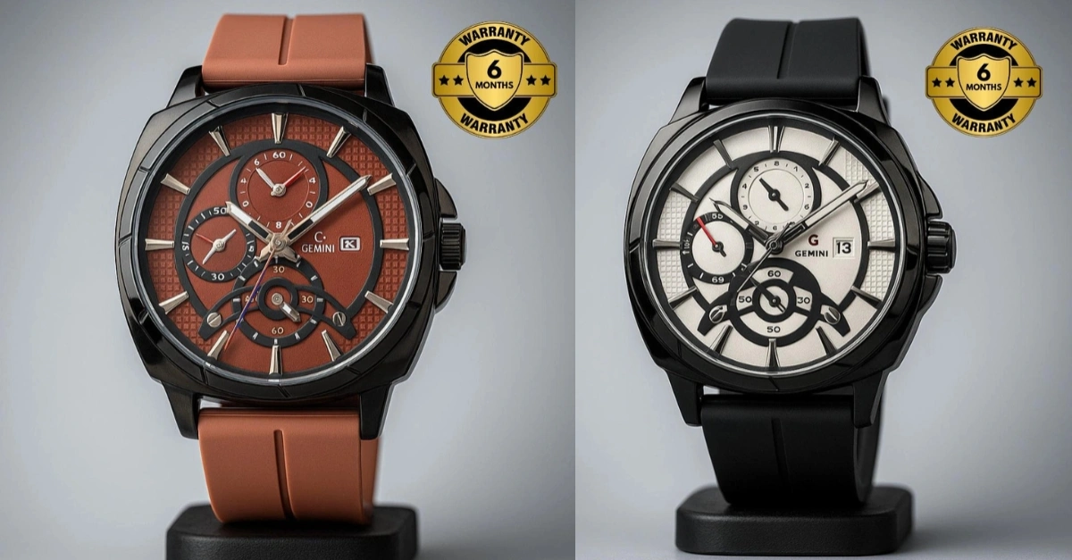 GEMINI Multi-Dial Chronograph Watch – Bold Design, Waterproof & Durable ...