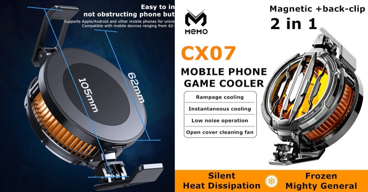 MEMO CX07 Wireless Phone Cooler 15W Powered Freezing Magnetic Cooler ...