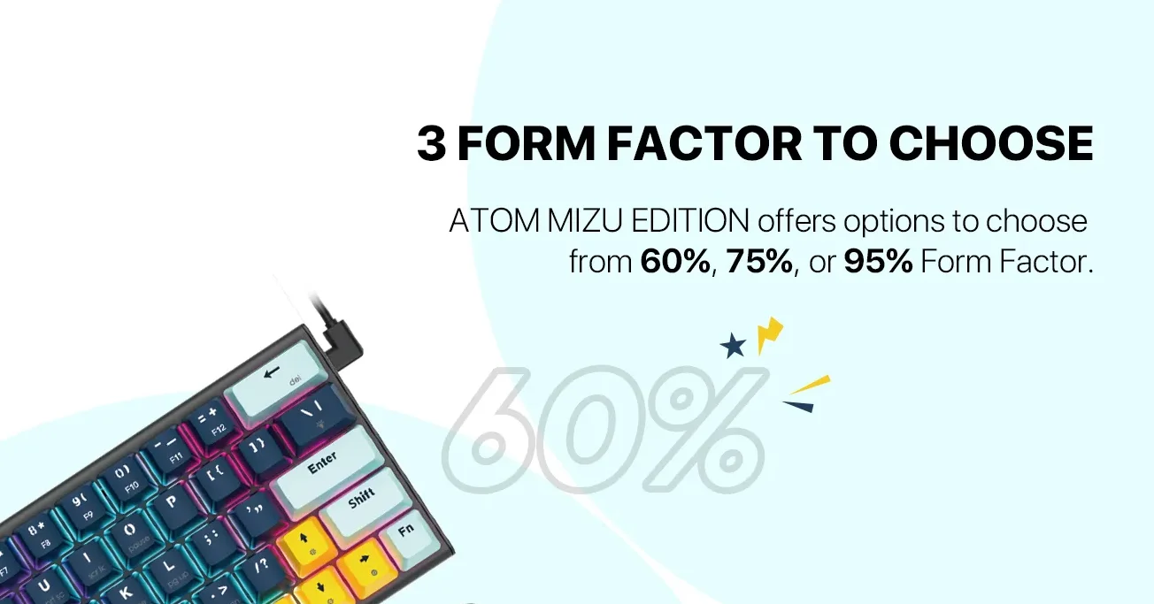 Fantech ATOM81 MK875 V2 Wired Mechanical Gaming Keyboard Mizu Edition