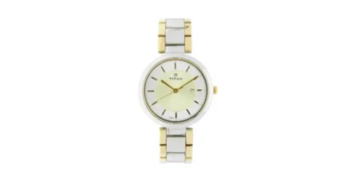 Titan 2480Bm02 Bi-Color Round Dial Analog Watch for Women
