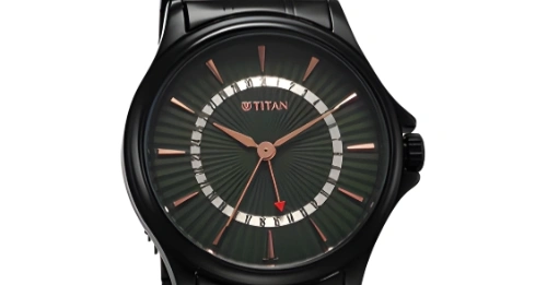 Titan Mens Karishma Strap Material Stainless Steel Dial Colour Green ...