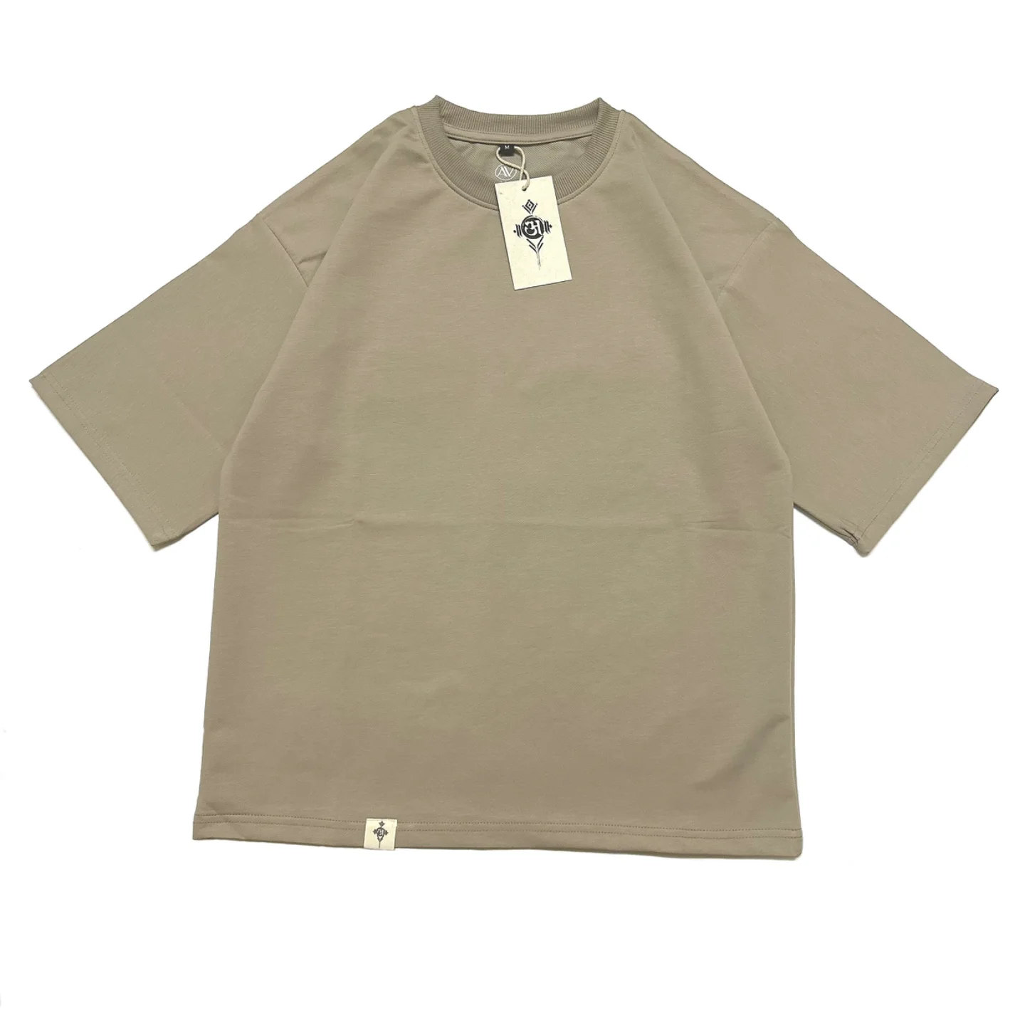 Premium drop shoulder t-shirts in beige